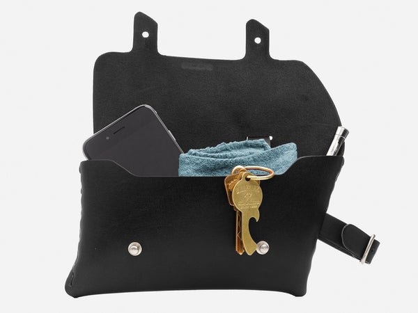 No. 211, Leather Bike Frame Pouch, Black – Billykirk